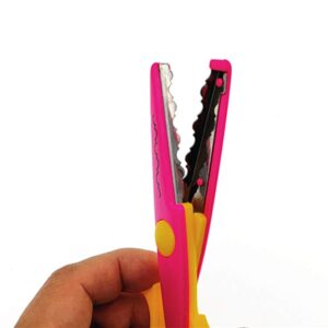 Kinteshun Lacework Wavy Paper Edger Scissors Pinking Shears Set for Handcraft Works(6pcs,Different Cutting Effects)