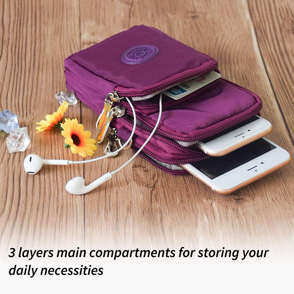 WITERY Waterproof Nylon Cute Crossbody Cell Phone Purse Smartphone Wallet Bag for Women Teen Girls