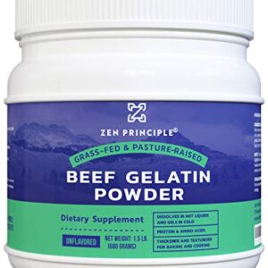 Grass-Fed Gelatin Powder, 1.5 lb. Custom Anti-Aging Protein for Healthy Hair, Skin, Joints & Nails. Paleo and Keto Friendly Cooking and Baking. Type 1 and 3 Collagen. GMO and Gluten Free. Unflavored.