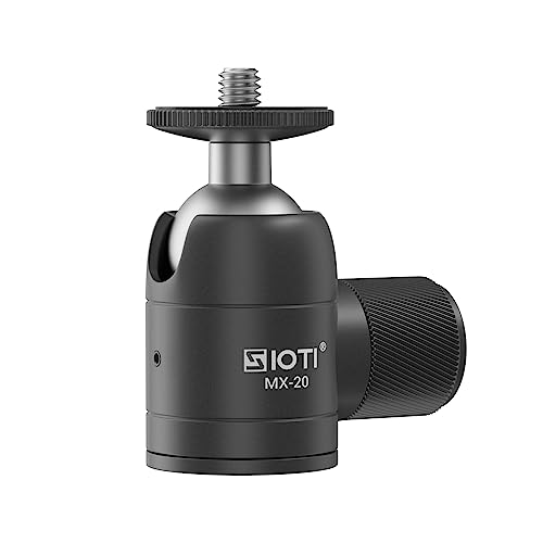 SIOTI Tripod Mini Ball Head, Swivel Mini Ball Head, Panoramic 360° Vertical Pan 90°, Compatible with Digital Camera/Compact DSLR/Cell Phone/Monopod/Light Stand/Action Camera etc.