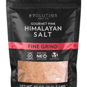 Evolution Salt Gourmet Pink Himalayan Fine Grind, 5 lb (Pack of 2)