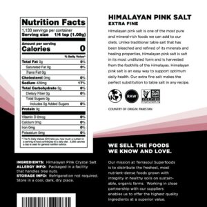 Terrasoul Superfoods Himalayan Pink Salt, 2.5 Lbs - Extra Fine | Trace Minerals