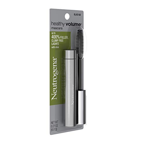 Neutrogena Healthy Volume Lash-Plumping Mascara, Volumizing and Conditioning Mascara with Olive Oil to Build Fuller Lashes, Clump-, Smudge- and Flake-Free, Black 02, 0.21 oz