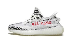 adidas mens yeezy boost 350 v2 zebra white/black-red fabric size 10.5