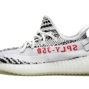 adidas Mens Yeezy Boost 350 V2 Zebra White/Black-Red Fabric Size 10.5