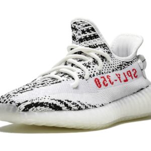 adidas Mens Yeezy Boost 350 V2 Zebra White/Black-Red Fabric Size 10.5