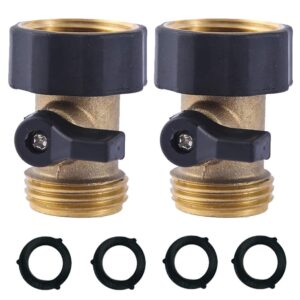 hqmpc heavy duty brass shut off valve garden hose shut off valve garden hose connector (2pcs) +4 extra pressure washers