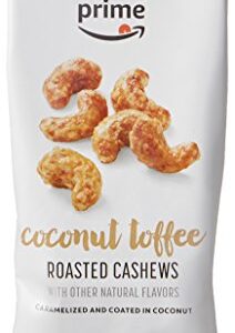 Amazon Brand - Wickedly Prime Roasted Cashews, Coconut Toffee, Snack Pack, 1.5 Ounce (Pack of 15) Package May Vary