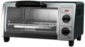 black+decker 4-slice toaster oven with easy controls, stainless steel, to1705sb,medium