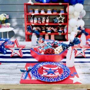 Fun Express Patriotic Red White and Blue Confetti Plastic Tumbler (set of 6)