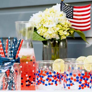 Fun Express Patriotic Red White and Blue Confetti Plastic Tumbler (set of 6)