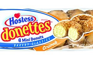 Hostess Crunch DONETTES Donuts Single Serve, 4 Ounce (Pack of 10)