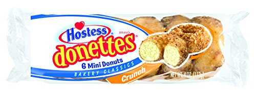 Hostess Crunch DONETTES Donuts Single Serve, 4 Ounce (Pack of 10)