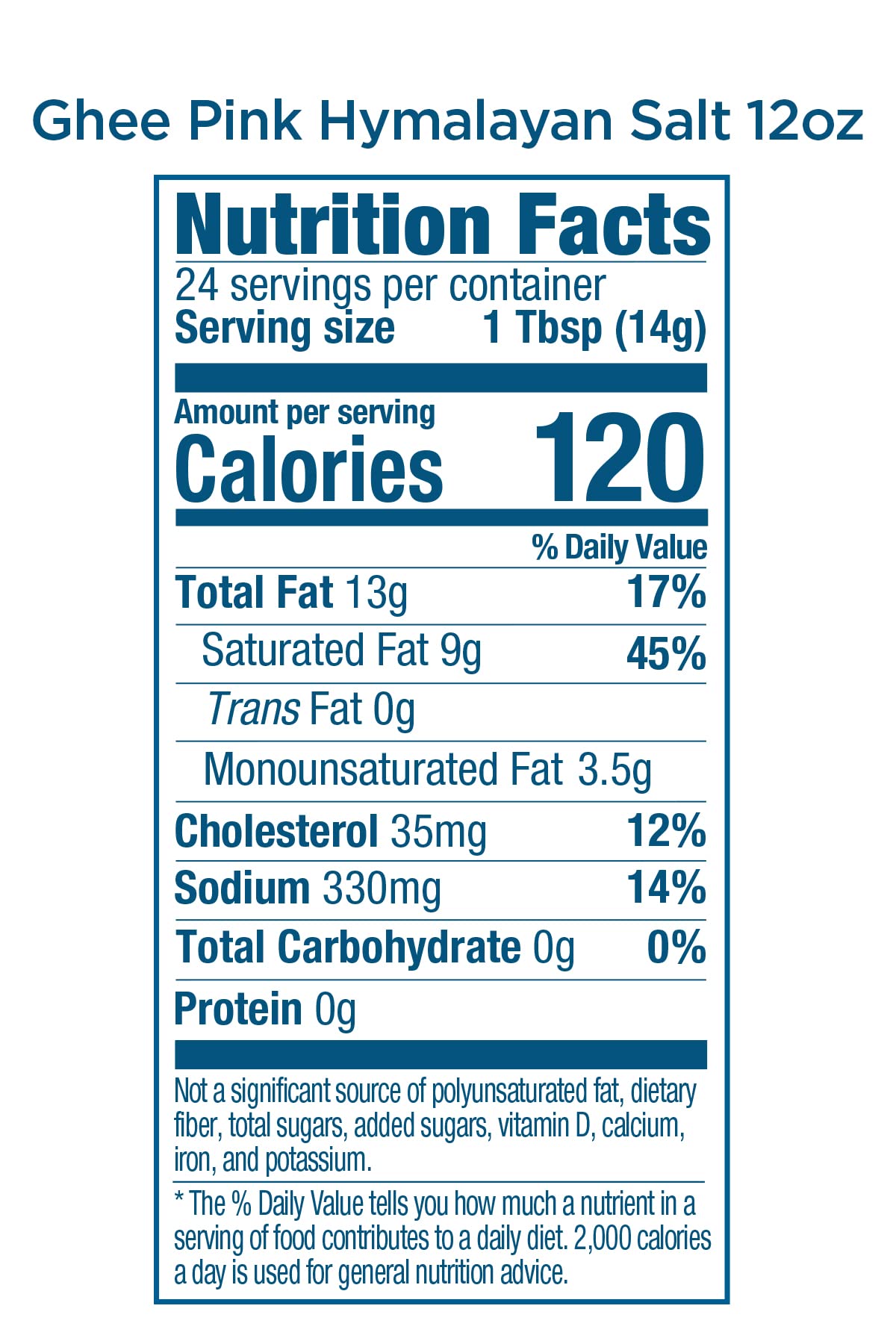 USDA Certified Organic Grass Fed Ghee with Himalayan Salt, 12oz, Carrington Farms