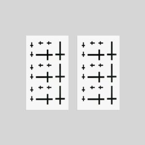 Oottati Small Cute Temporary Tattoo Cross Finger Wrist (Set of 2)