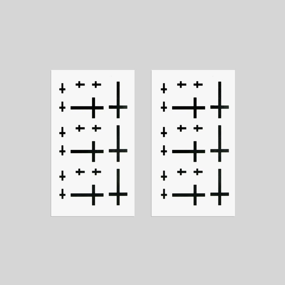 Oottati Small Cute Temporary Tattoo Cross Finger Wrist (Set of 2)