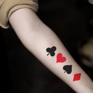 Oottati Small Cute Temporary Tattoo Hearts of Spades of Spades (Set of 2)