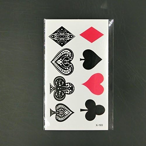 Oottati Small Cute Temporary Tattoo Hearts of Spades of Spades (Set of 2)