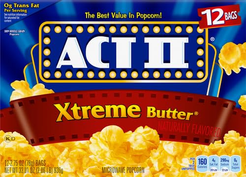 ACT II Xtreme Butter Popcorn, 2.75 Oz, 12 Ct