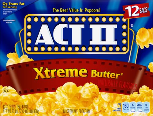 ACT II Xtreme Butter Popcorn, 2.75 Oz, 12 Ct