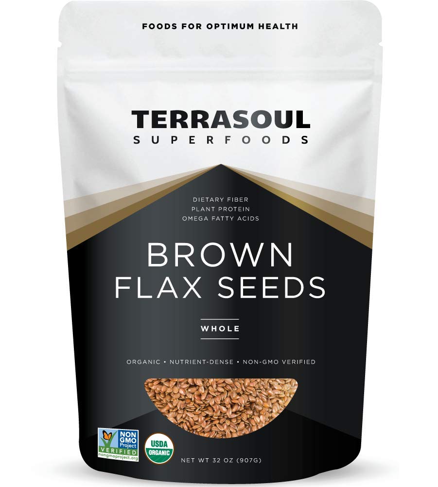 Terrasoul Superfoods Organic Brown Flax Seeds, 2 Pound