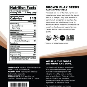 Terrasoul Superfoods Organic Brown Flax Seeds, 2 Pound