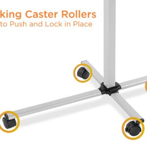 Mount-It! Rolling Laptop Tray and Projector Cart, Height Adjustable Presentation Cart with Wheels | Overbed Table with Tilting Tabletop (MI-7945)