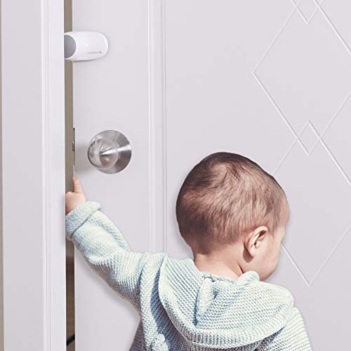 EUDEMON (4 Pack,White) Adjustable Door Guard Door Stop, Finger Pinch Guard,Revolving Door Stopper for Child Proofing, Pet Door Stopper,Easy to Install and Use Adhesive, no Tools Need