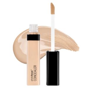 wet n wild photo focus concealer, light ivory, under eyes, makeup, blemish, full coverage, lightweight