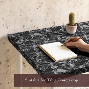 Very Berry Sticker Black Granite Countertop Wallpaper (24" x 118", Black) Waterproof Contact Paper Sticker Pull and Stick for Bathroom Kitchen