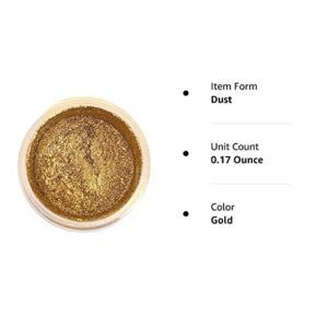 24 Karat Gold Luxury Luster Cake Dust, 5 grams for Cakes, Cupcakes, Cookies, Icing, Chocolate Wedding Party Baking Cupcake Cookie Ice Cream Decoration Supplies