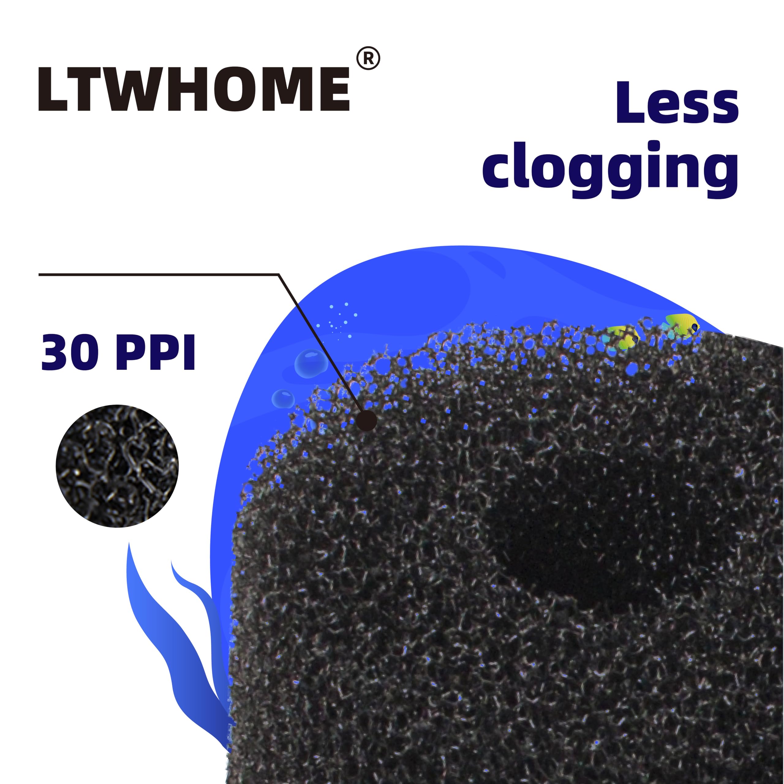 LTWHOME Pre-Filter Sponge Roll Fit for Beckett Pond G Pump, Part No 7209410 (Pack of 12)