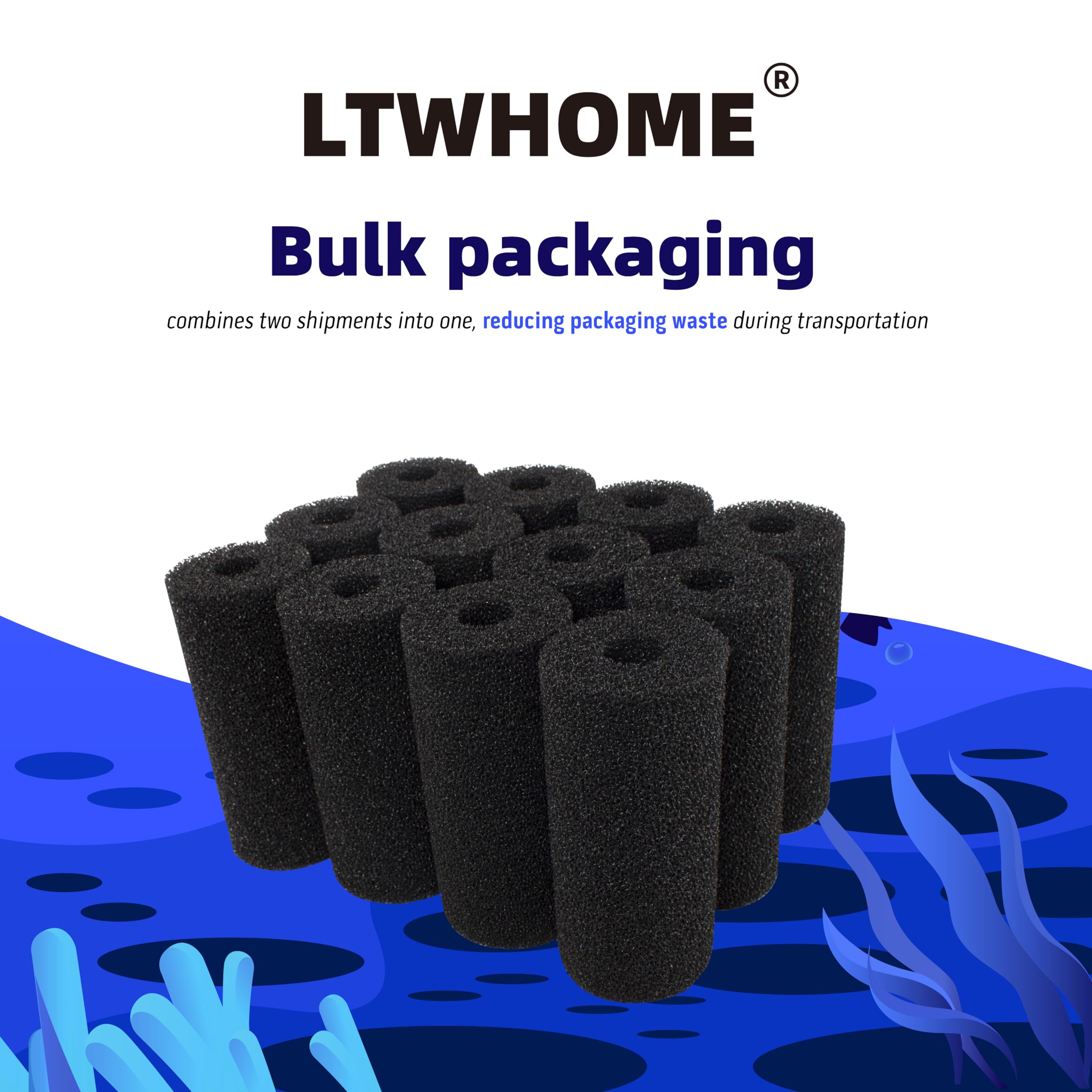 LTWHOME Pre-Filter Sponge Roll Fit for Beckett Pond G Pump, Part No 7209410 (Pack of 12)