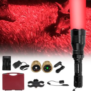 lumenshooter ls250 varmint hunting light kit, green red white all in one predator light for coyote, hog, fox