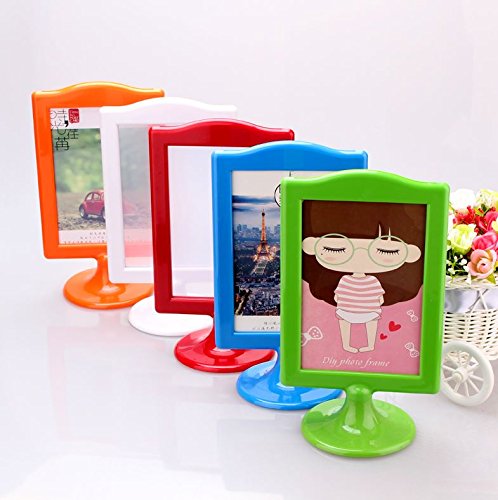 4 Pack Self Standing Red Photo Frame,Each Frame Holds 2 Pictures,Sign Holder 4x6"Pedestal Photo Frame with Inserts & Base,2 Sided Frame for Vertical Display Postcards,Tickets,Family Photo Frame