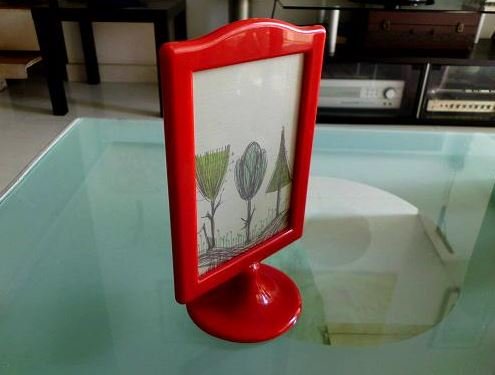 4 Pack Self Standing Red Photo Frame,Each Frame Holds 2 Pictures,Sign Holder 4x6"Pedestal Photo Frame with Inserts & Base,2 Sided Frame for Vertical Display Postcards,Tickets,Family Photo Frame