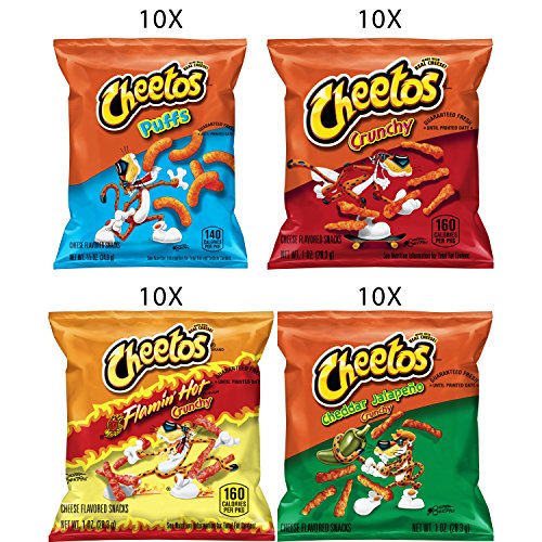 Cheetos Cheese Flavored Snacks, Variety Pack, (Pack of 40)