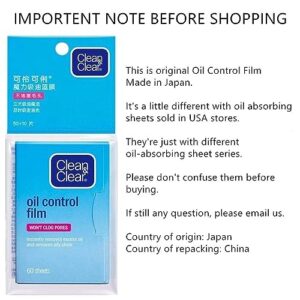 Oil Control Film Replacment for Clean & Clear Oil-Absorbing Sheets,5pack(total 300sheets)Oil Blotting Sheets for Face,9% Larger,Makeup Friendly High-performance Handy Face Blotting Paper for Oily Skin