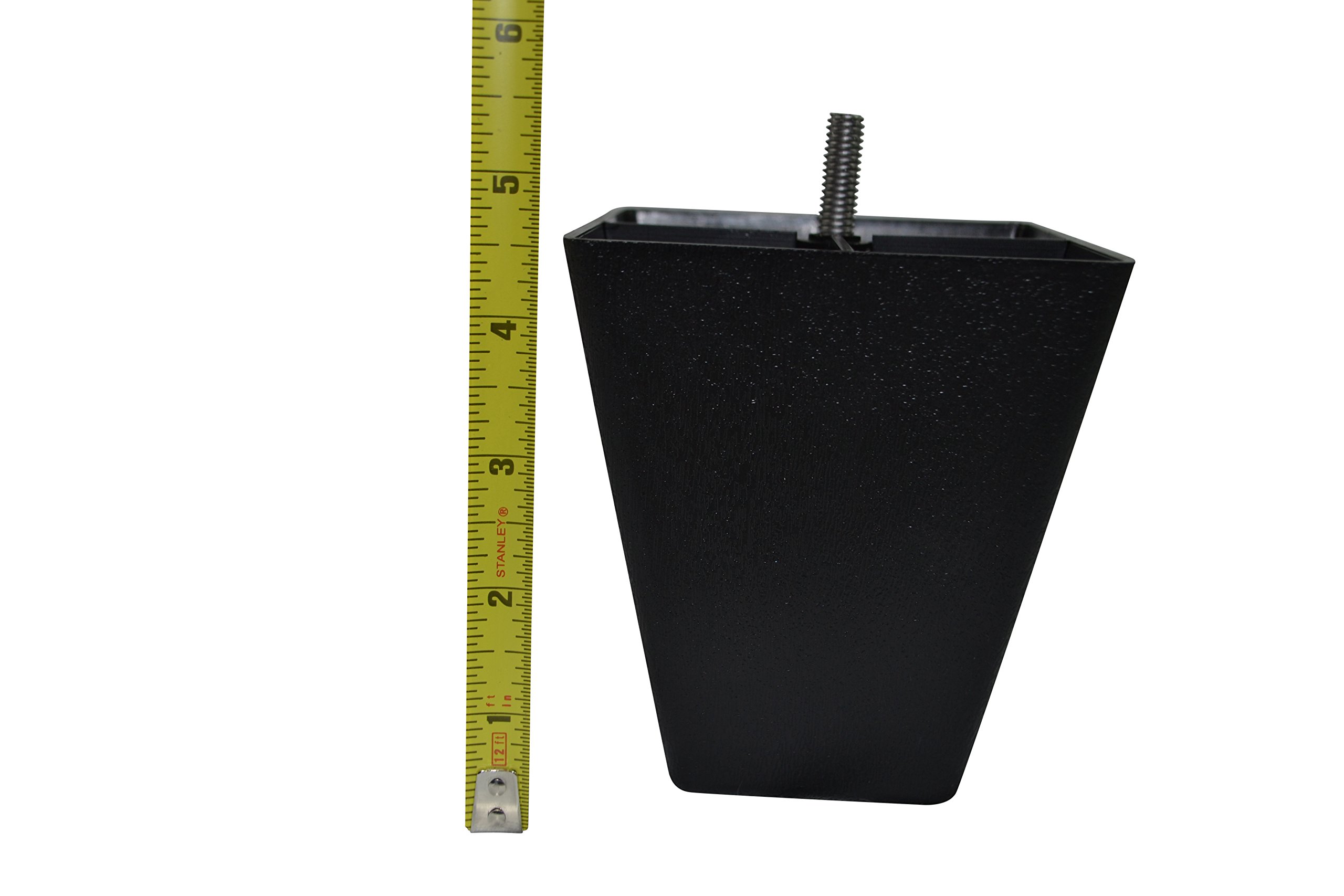 FR Black Plastic Pyramid Style 4.5 Inch Leg for Sofas and Recliners