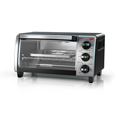 BLACK+DECKER 4-Slice Toaster Oven with Natural Convection, Black, TO1750SB