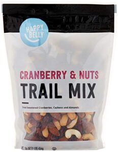 amazon brand - happy belly cranberry & nuts, trail mix, 1 pound (pack of 1)