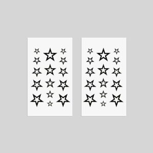 Oottati Small Cute Temporary Tattoo Hand Stars (Set of 2)