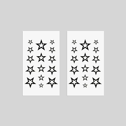 Oottati Small Cute Temporary Tattoo Hand Stars (Set of 2)