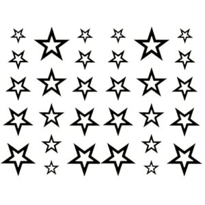 oottati small cute temporary tattoo hand stars (set of 2)