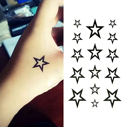 Oottati Small Cute Temporary Tattoo Hand Stars (Set of 2)