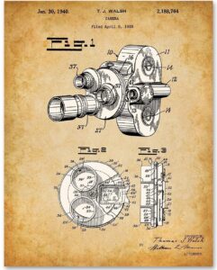 film movie motion picture camera patent - classic movie theater poster, theater room and movie director room decor, gift for photographers and movie makers, 11x14 unframed patent print poster