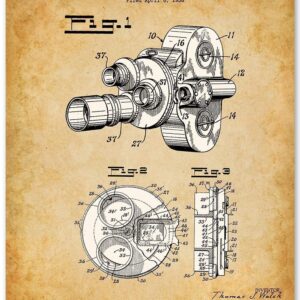 Film Movie Motion Picture Camera Patent - Classic Movie Theater Poster, Theater Room and Movie Director Room Decor, Gift for Photographers and Movie Makers, 11x14 Unframed Patent Print Poster