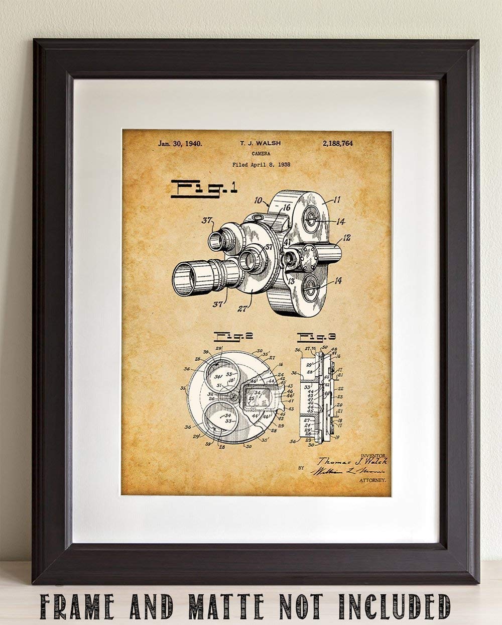 Film Movie Motion Picture Camera Patent - Classic Movie Theater Poster, Theater Room and Movie Director Room Decor, Gift for Photographers and Movie Makers, 11x14 Unframed Patent Print Poster