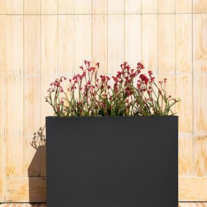 Veradek Block Series Span Plastic Planter - Tall Rectangular Planter for Outdoor Patio/Porch | Durable All-Weather with Removable Insert Bucket | Modern Design for Plants, Flowers, Garden