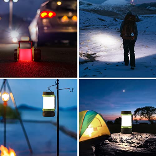 Lighting Ever LED Camping Lantern Rechargeable, Flashlight with 500LM, 5 Light Modes, 2600mAh Power Bank, IPX4 Waterproof, for Hurricane Emergency, Outdoor, Hiking and Home, USB Cable Included